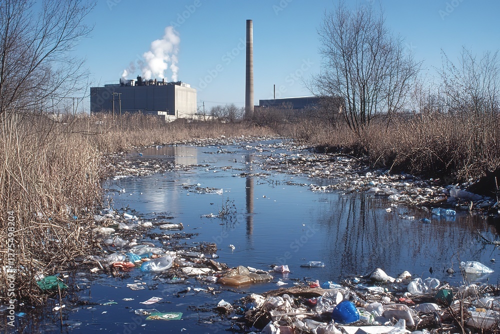 Ilustración de Stock Choking Rivers: A poignant visual narrative of ...