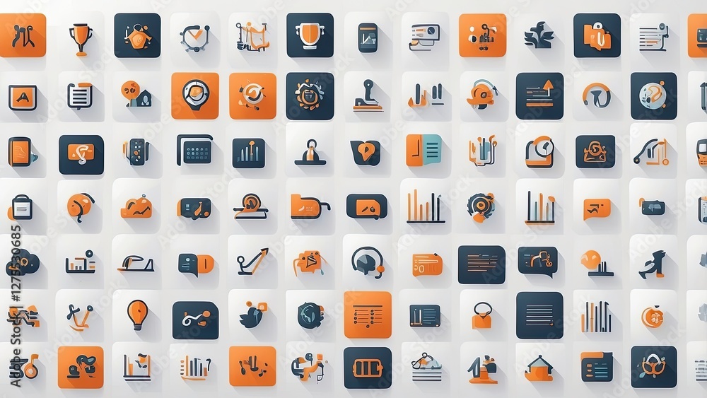 Stock-Foto „"Business Analytics Icon Set: Key Performance Indicators ...
