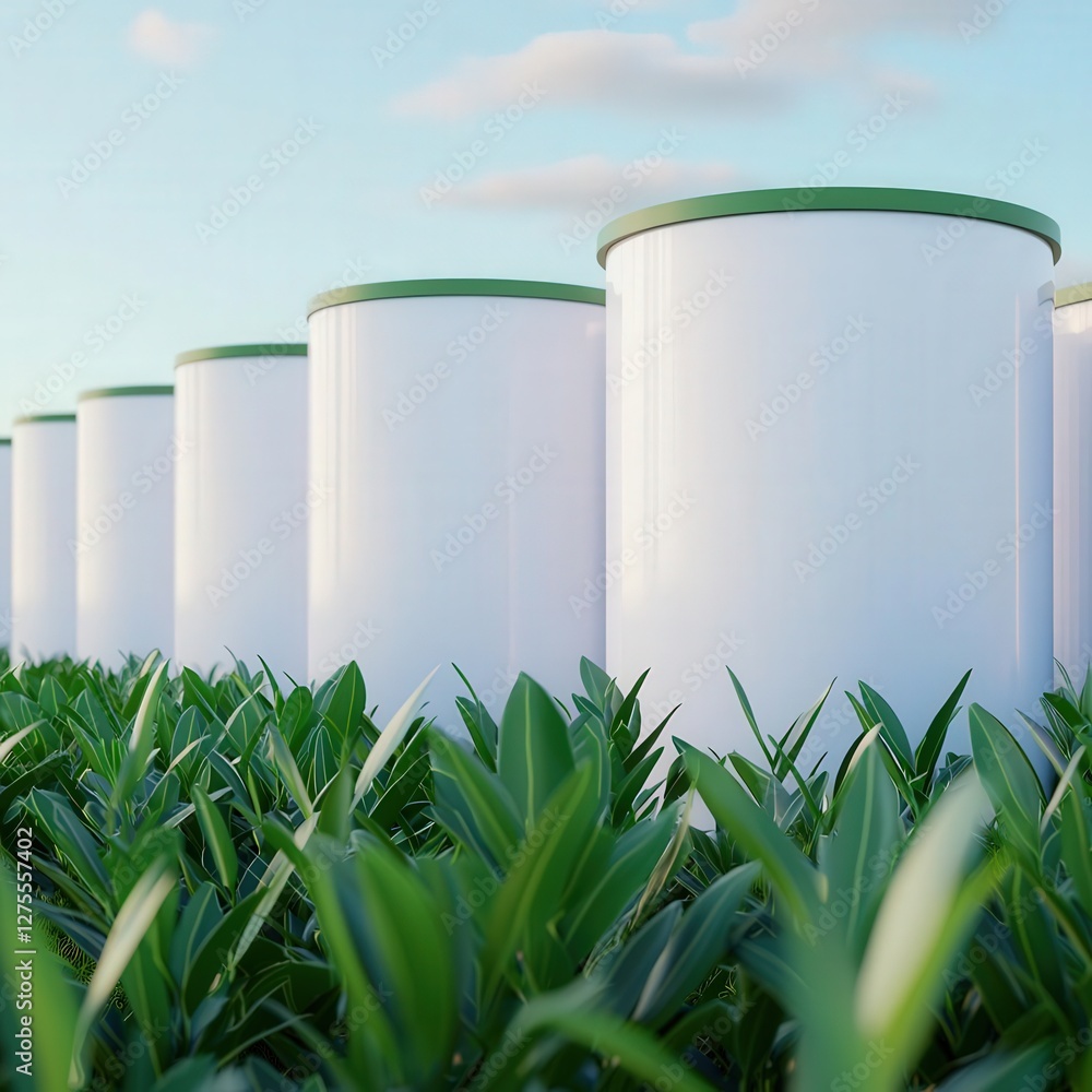 Green Tech Bioenergy Concept, 3Drendered concept of biofuel cells ...