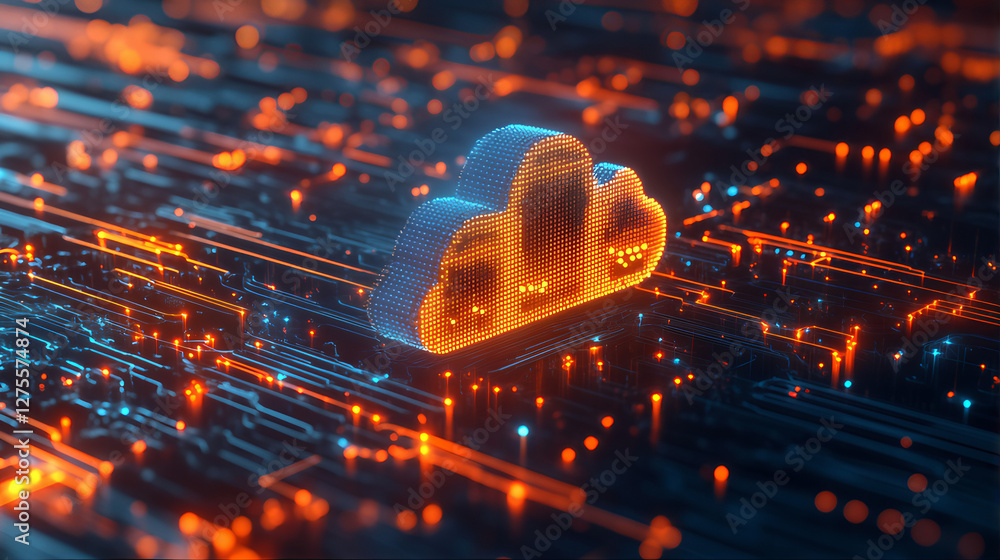Server room data clouding network. data cloud, data mining illustration ...