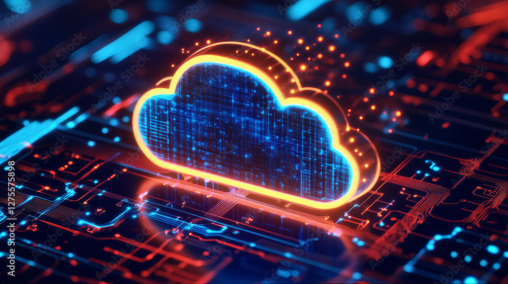 Server room data clouding network. data cloud, data mining illustration, data stream, fog ...