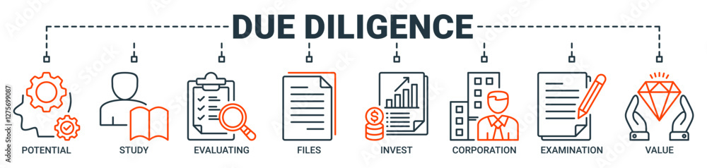 Due diligence banner web icon vector illustration concept with icon of ...