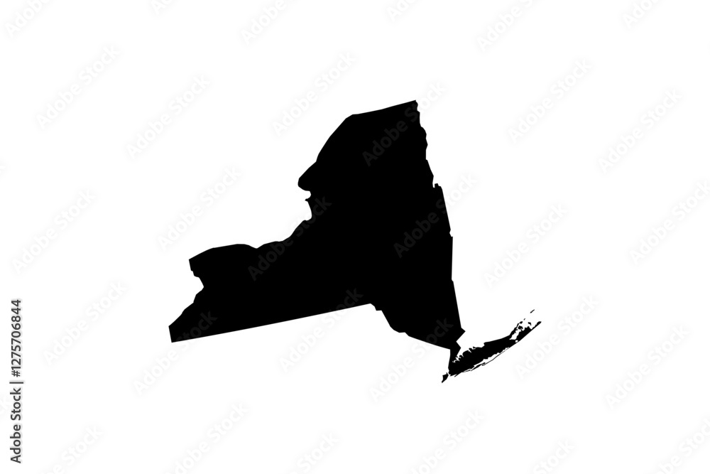 Contour map of New York state, US Stock Vector | Adobe Stock