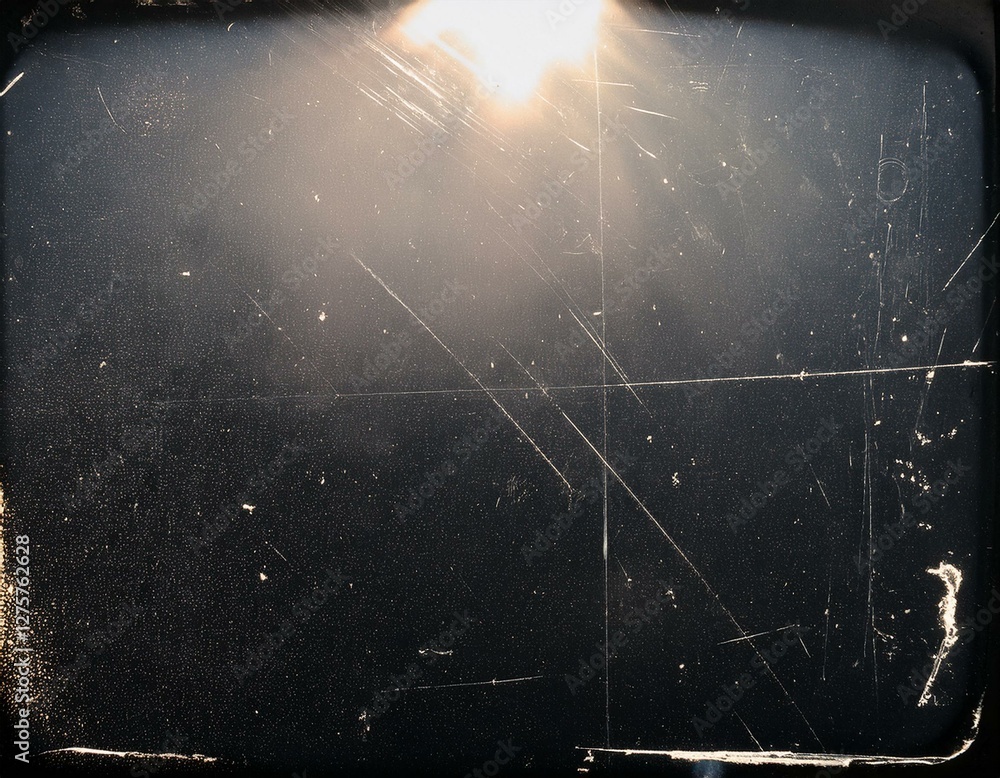 Vintage distressed old photo with light leaks, film grain, dust and ...