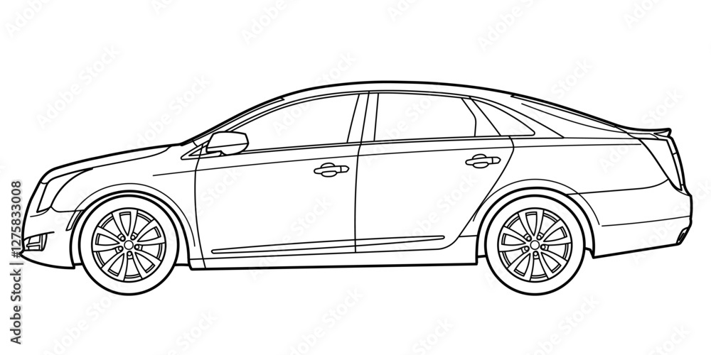Premium full size classic sedan car. Different five view shot - front ...