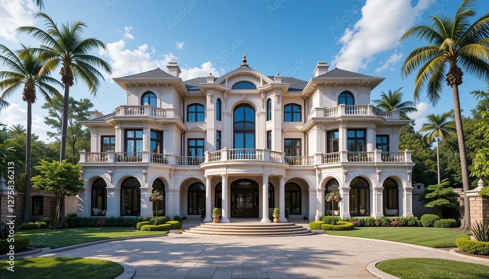 Ilustración de Stock Luxurious Mansion: An opulent mansion, embodying ...