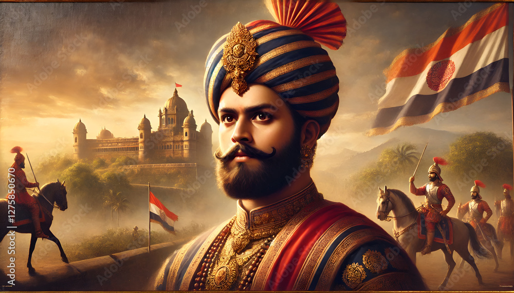 Chhatrapati Shivaji Maharaj portrait, Majestic warrior king of India ...