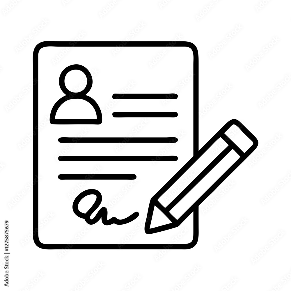 co signer icon, co signer line art - simple line art of co signer ...