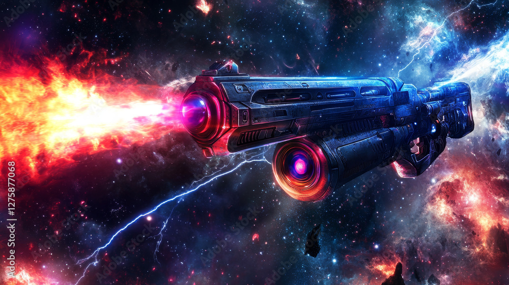 Space blasters and guns with shoot effect with laser, fire and plasma ...