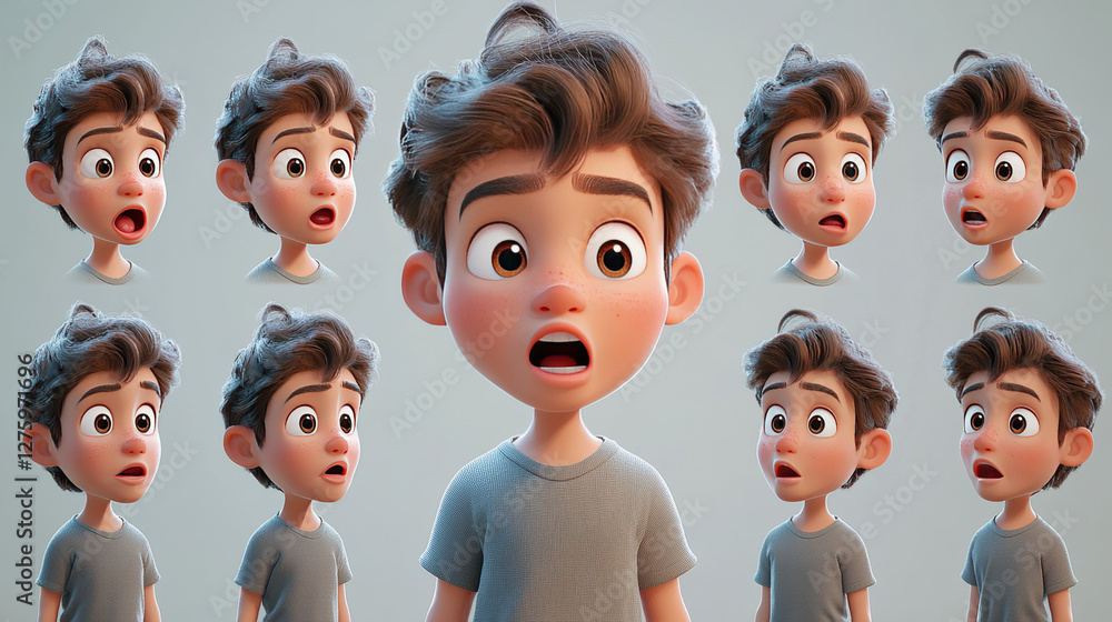 Boy kid character mouth animation cartoon vector. Sync talk english ...