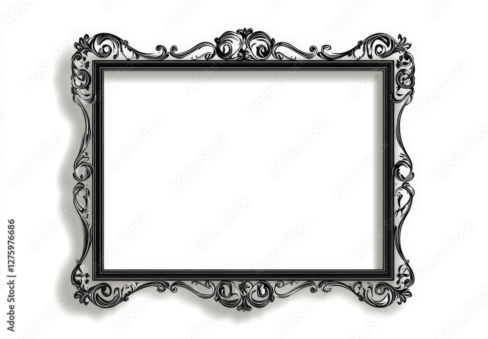 Border frame scallop edge rectangle, oval, round vector shape. Wave ...