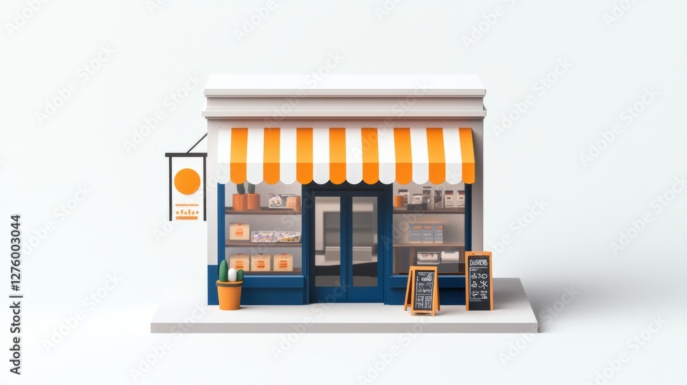 Charming bakery shop front urban setting 3d model bright environment ...