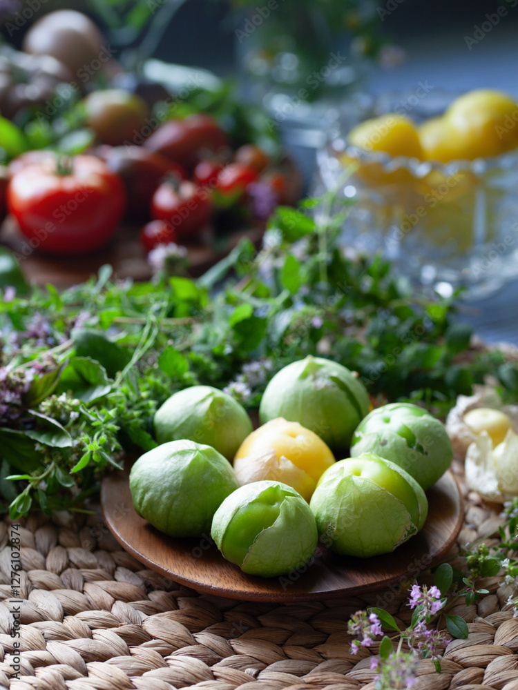 The tomatillo berry - Physalis philadelphica, ixocarpa, known as ...