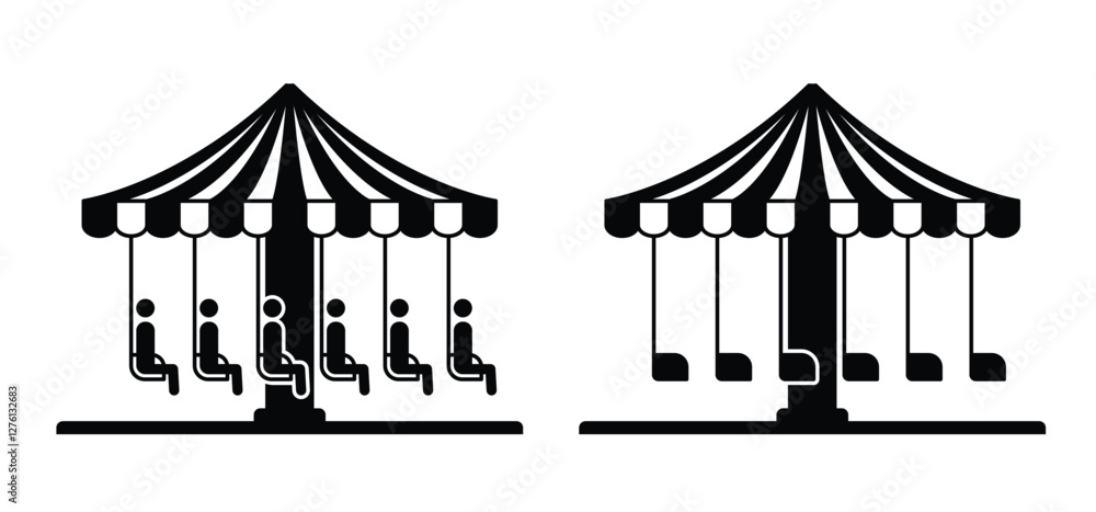Swing Carousel. Amusement park, carnival carousel or circus carousel ...