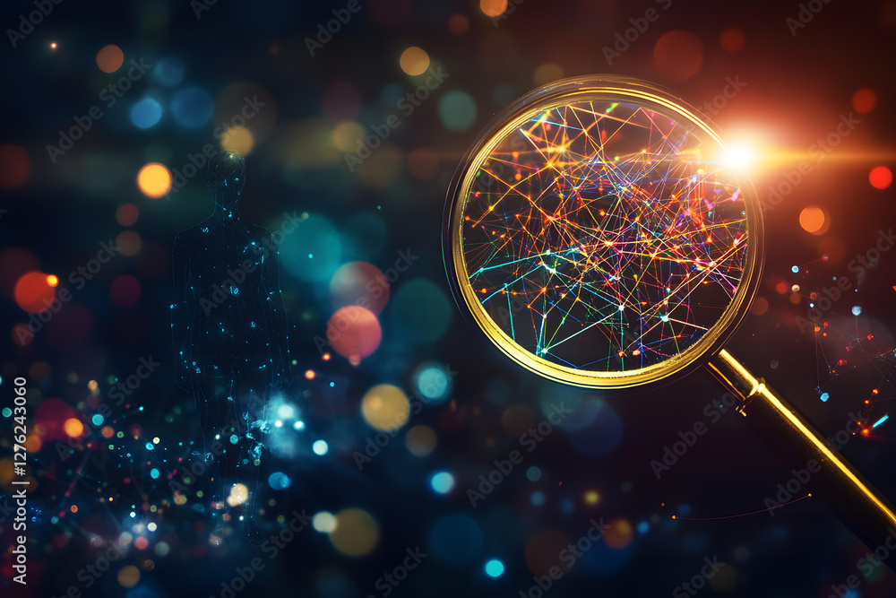 Magnifying Glass Exploring a Complex Network of Connections and Data ...