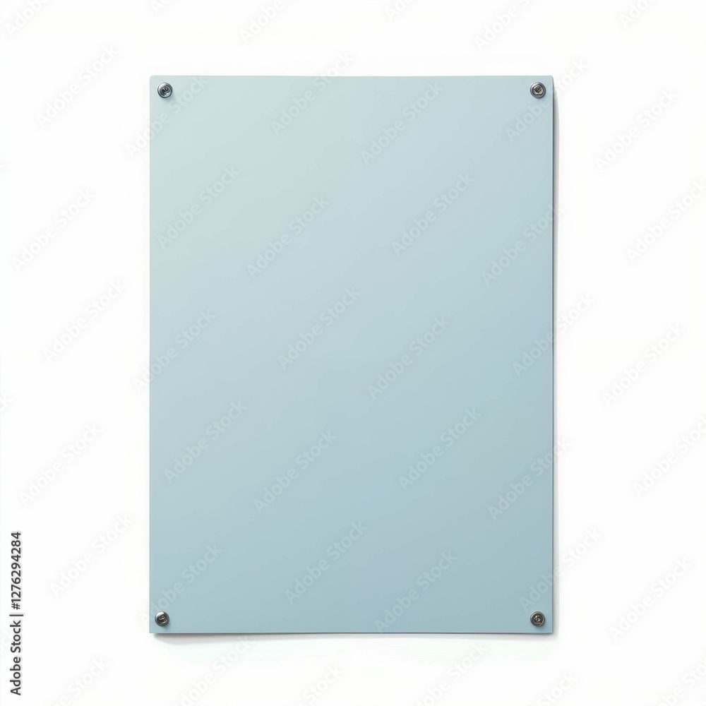 Light Blue Blank Modern Acrylic Sign Board with Metal Standoff Bolts on ...