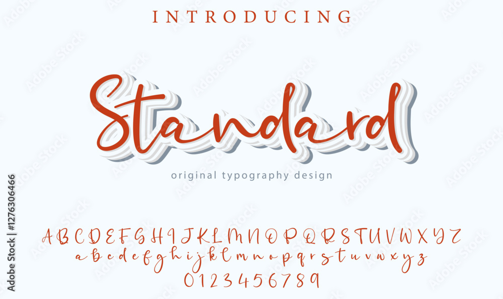 Standard Font Stylish brush painted an uppercase vector letters ...
