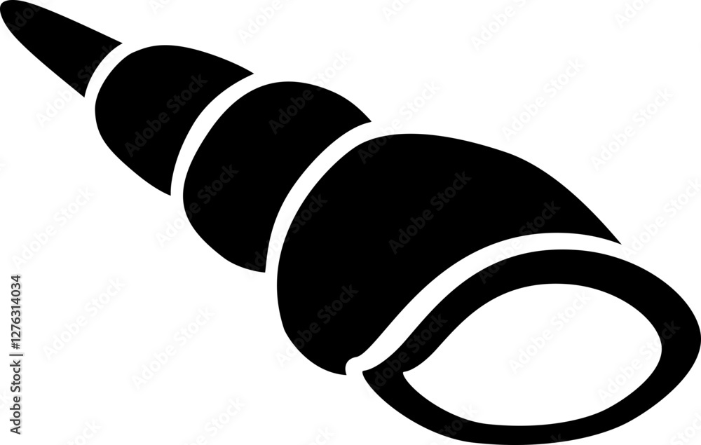 Seashell spiral marine silhouette - vector template for logo or ...