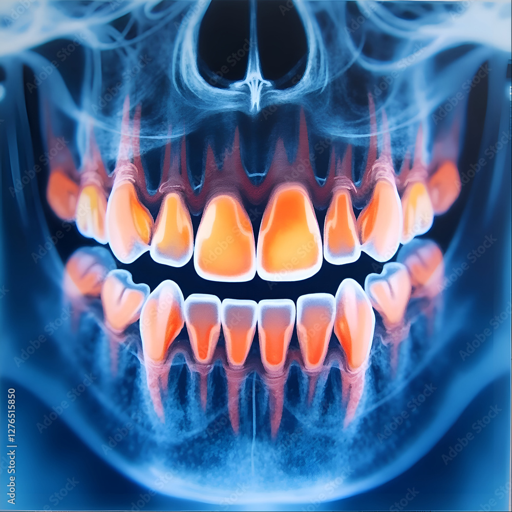 Dental x ray image of teeth jawline bone Oral Anatomy Toothache ...