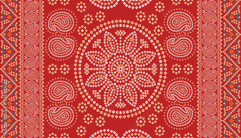 Traditional Rajasthani Chunri Bandhani Seamless Pattern Vector ...