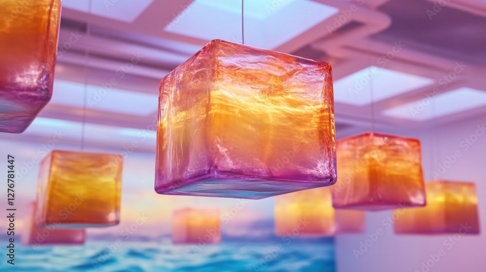 Immerse yourself in a mesmerizing abstract art installation Floating ...