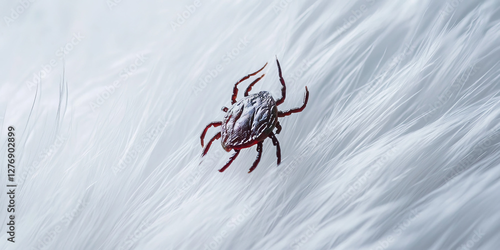 Tick Infestation: A close-up captures a single tick, displaying its ...