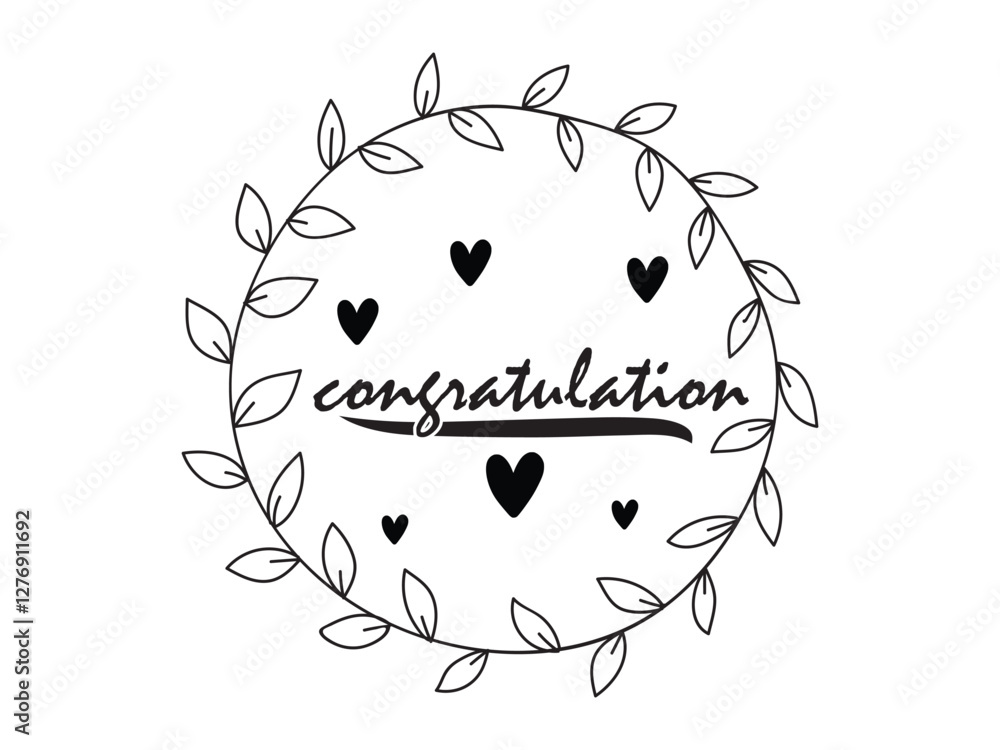 Congratulations lettering greeting sign. Handwritten modern brush ...