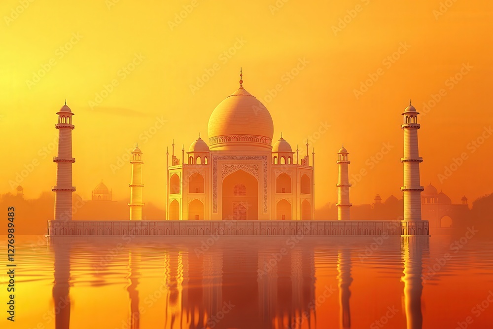 taj mahal in golden light photorealistic beauty of india's iconic white ...
