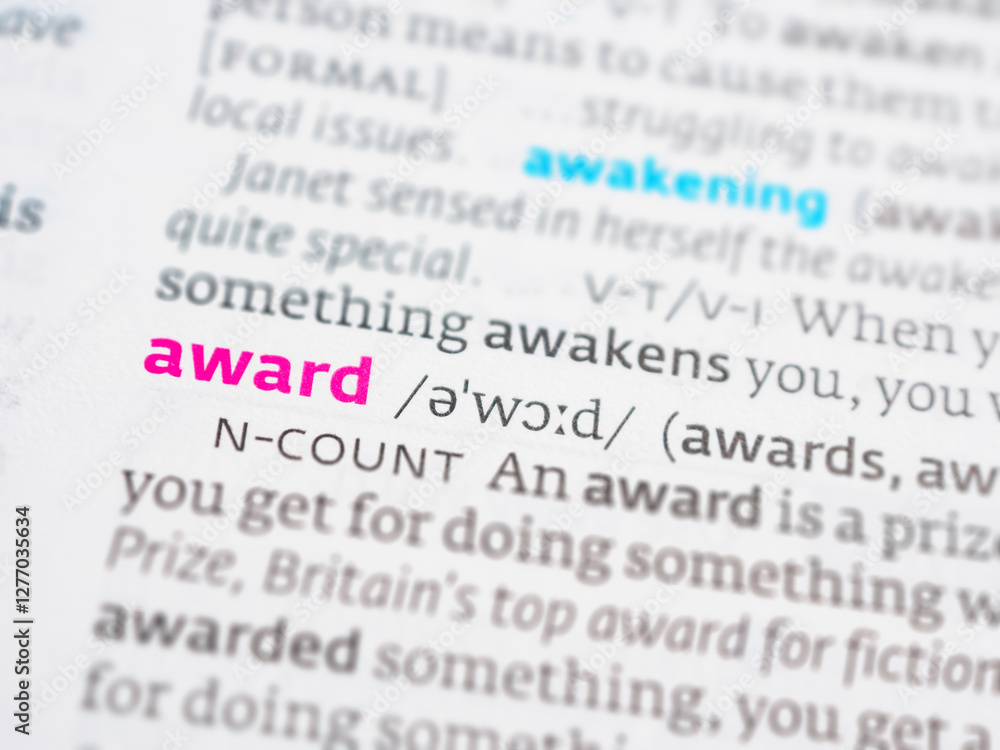 Award is a term that means an award, recognition of merits and ...