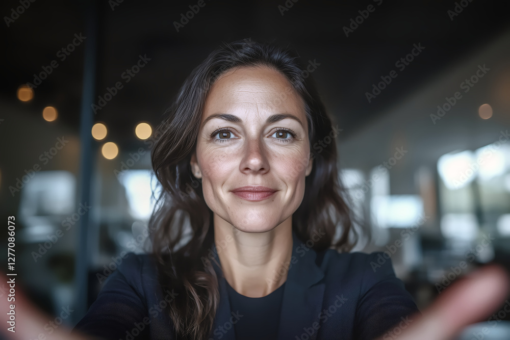 Embrace the Moment: A close-up shot showcases a sophisticated woman ...