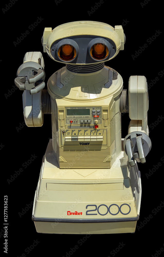 A vintage Omni 2000 robot toy with mechanical arms and a control panel ...
