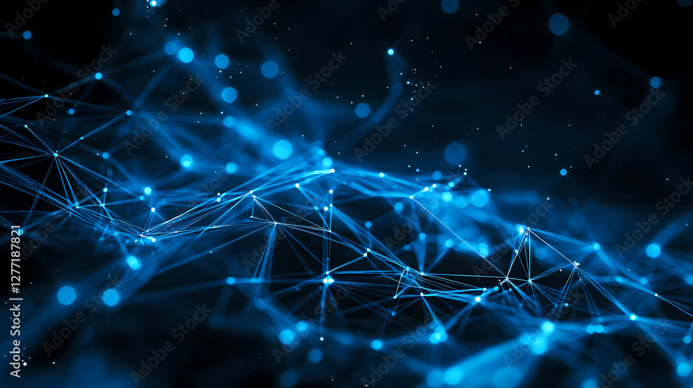 Plexus Blue Background Digital Desktop Wallpaper HD 4k Network Nodes ...