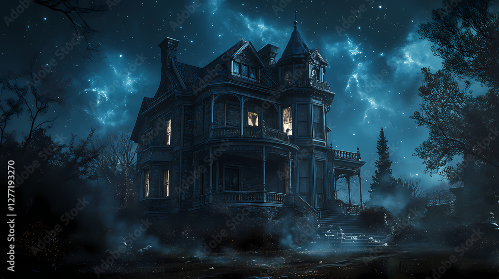 Capturing the eerie charm of history, a haunted victorian mansion ...