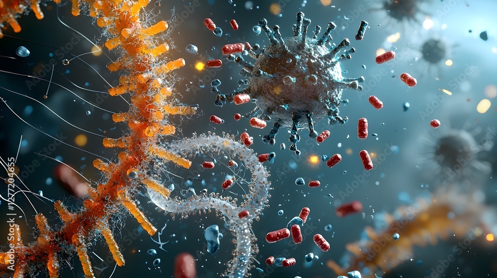 Vibrant 3D rendering showcasing the intricate and dynamic CRISPR Cas9 ...