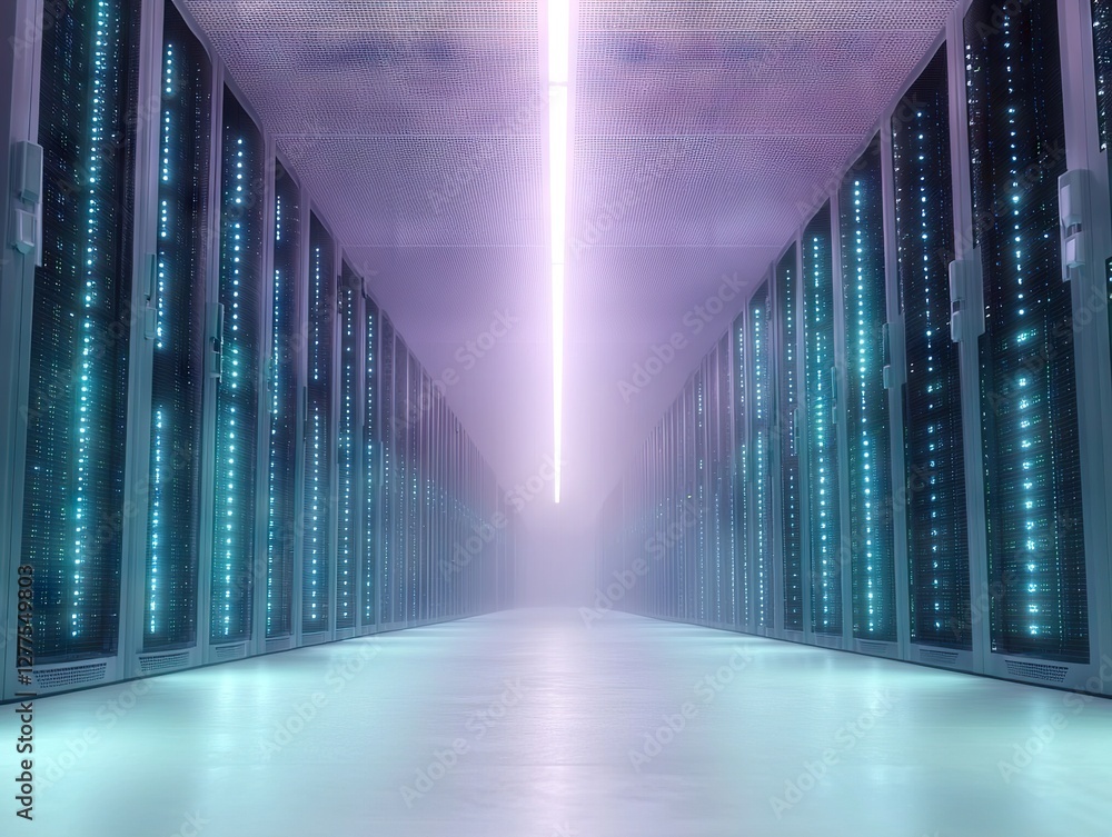 Data center operations modern technology hub digital infrastructure high-tech environment ...