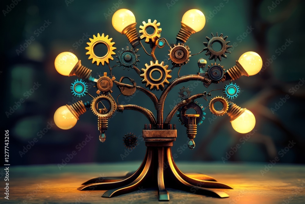 Innovative organizational chart designed as a tree structure. Stock ...