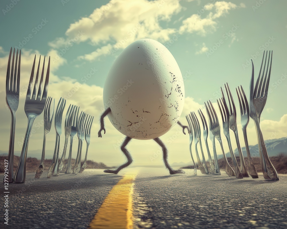 Egg's Surreal Road Adventure: A whimsical and surreal composition ...