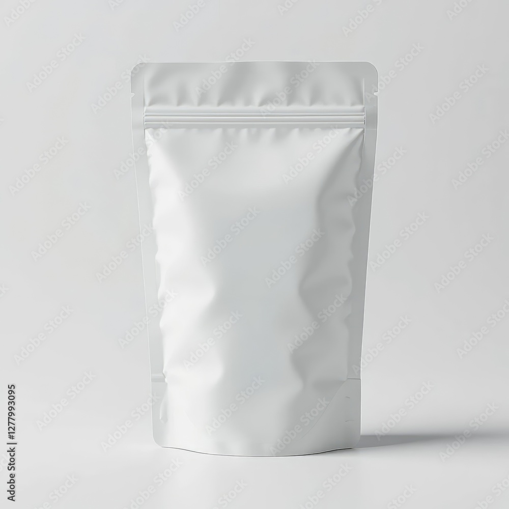 Blank White Stand-Up Pouch - Resealable Packaging for Food and Products ...