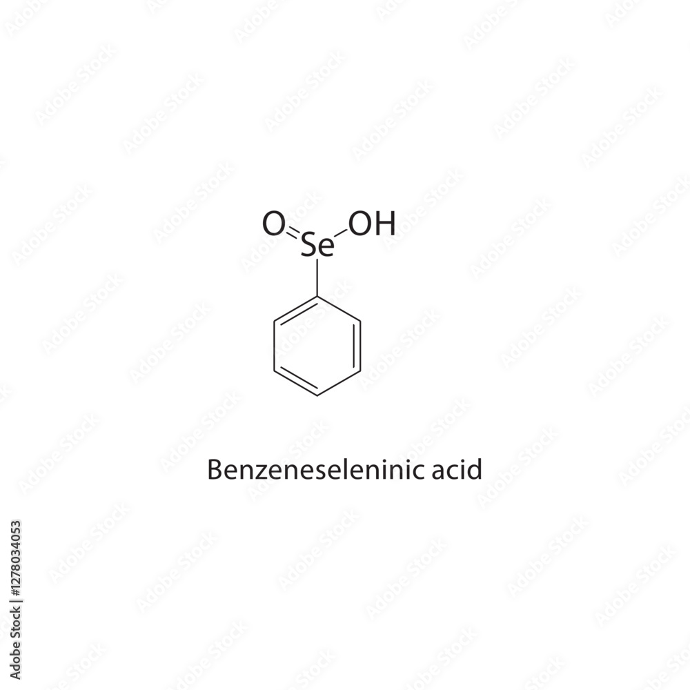Benzeneseleninic acid skeletal structure.Seleninic Acid compound ...
