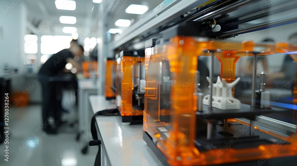 Students in a lab focused on creating and refining prototypes, using 3D ...