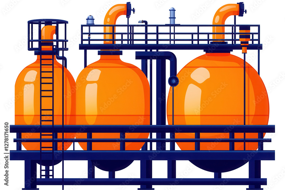 Ethanol production process overview isolated ethanol plant illustration ...