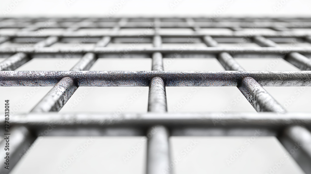 Steel grid from reinforced rebars, welded metal wire mesh. Vector ...
