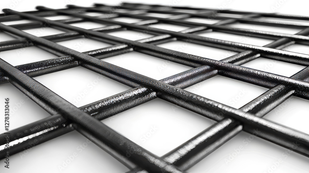 Steel grid from reinforced rebars, welded metal wire mesh. Vector ...