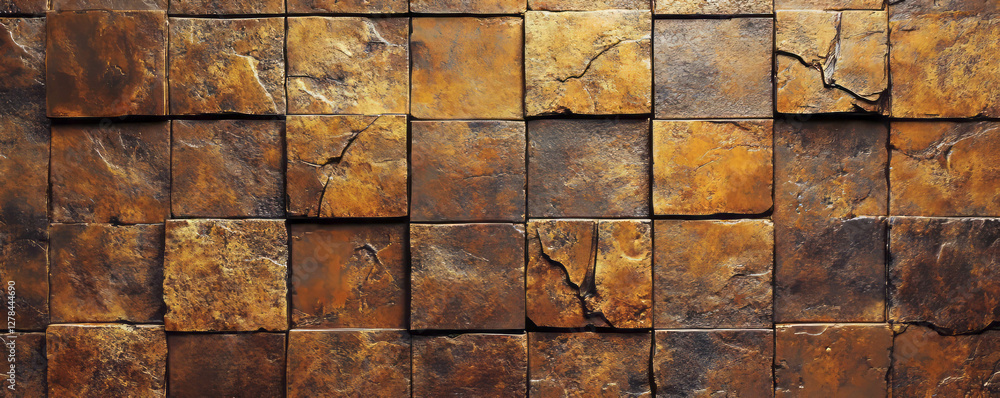 Rustic asymmetric square grid texture on uneven surface for design ...