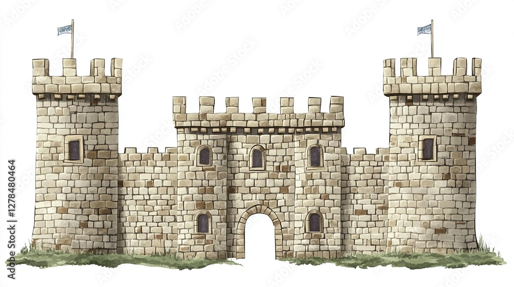 Watercolor Clipart, White background, ultra-detailed, hyper-realistic ...