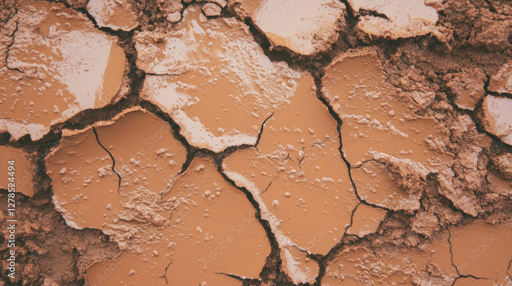 Earthy mud wall texture with cracks and thick layer for background ...