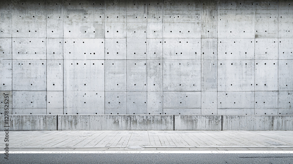 Architectural Concrete Wall: A contemporary concrete wall creates a ...