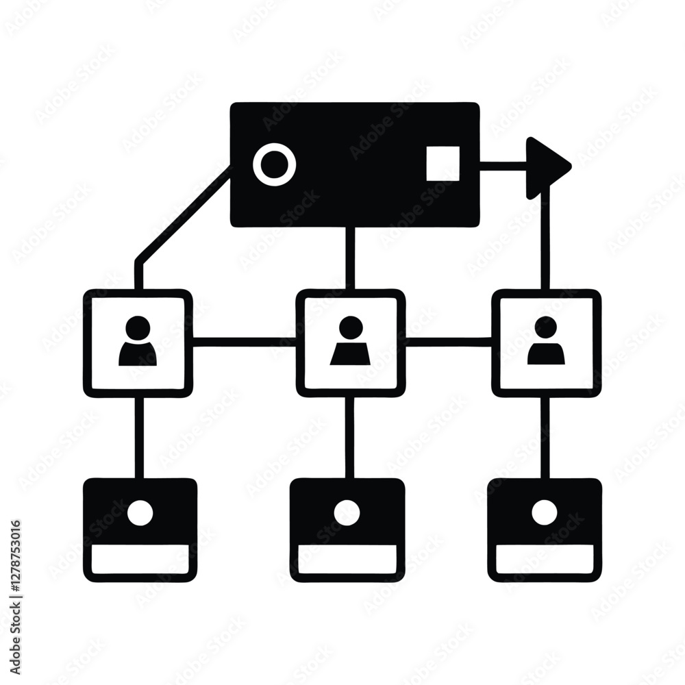 Organizational Chart Hierarchical Structure, Team Collaboration, Workflow Diagram Stock Vector ...