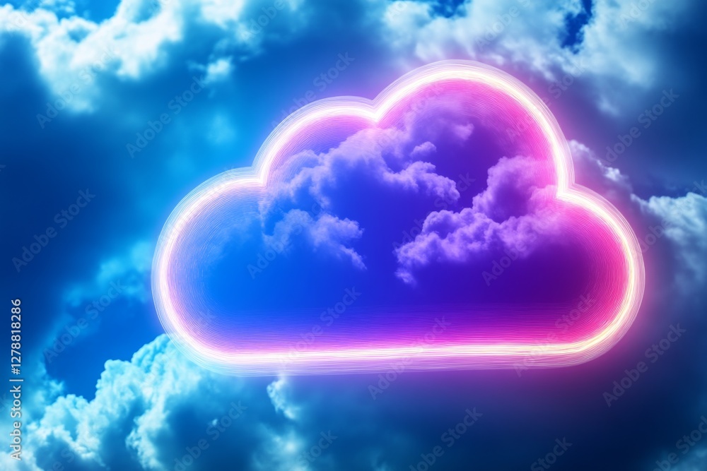 A cloud computing technology concept illustrates the delivery of ...