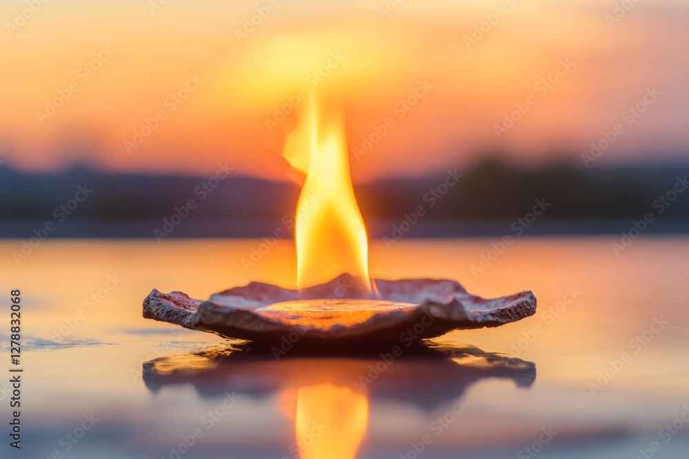 Modern Minimalist Eternal Flame Sculpture Ceramic Textures for ...